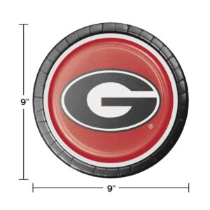 Georgia Bulldog Party Supplies 76 Pcs Complete University Set:Disposable Paper 9" Luncheon Plates,7" Dessert Plates,Large Napkins,20oz Plastic Cups. Bulk for 16 Guests.Tailgate,Football,Graduation