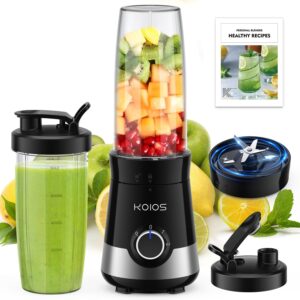 koios smoothie blender, 900w blenders for kitchen with 27oz no-bpa portable bottles and spout lids, 3 modes personal mixer blender for shakes smoothies frozen drinks baby food, nutritious recipe