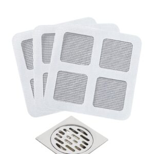 shower drain sticker - hair guard sewer, floor drain mesh | 3 bathtub strainer hair catcher patches, disposablle prevent clogged drains filter screen, kitchen sink strainer stopper for trash