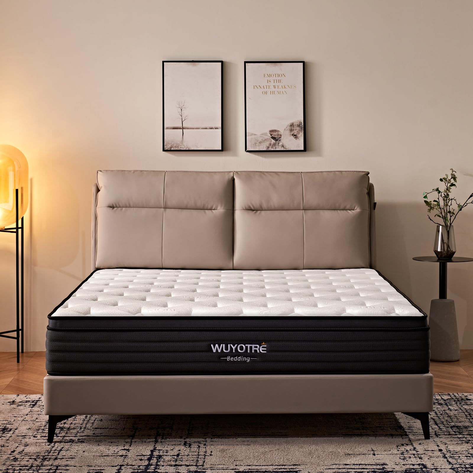 WUYOTRE King Mattress, 10 Inch King Size Hybrid Mattress in a Box,Cooling Memory Foam Bed Mattresses with Independent Spring,Soft and Breathable,Back Pain Relief,CertiPUR-US,Medium