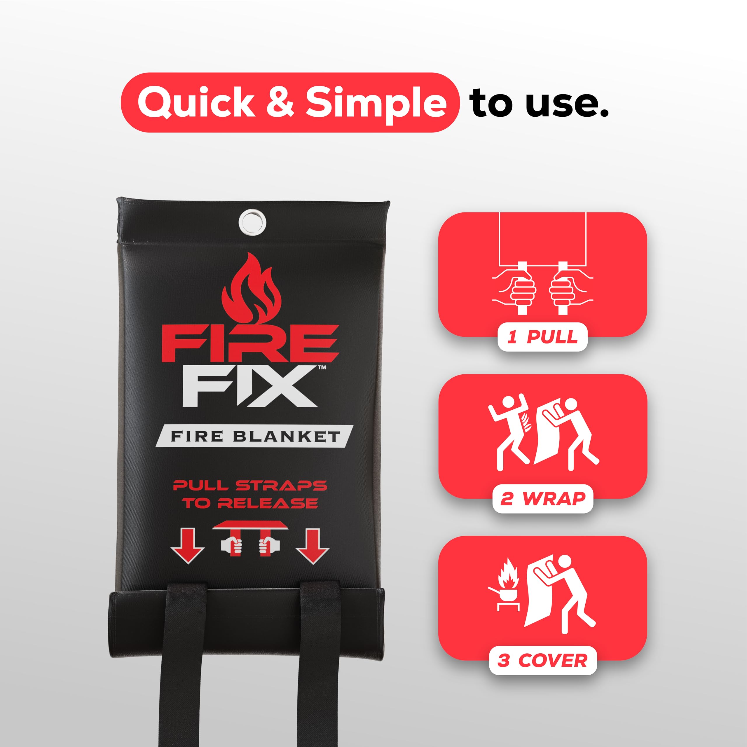 Fire Fix 4 Fire Blankets & 5 Fire Sprays | Fire Extinguisher for Apartment, Boat, Car, Garage, House, Kitchen & Vehicle | Compact, Portable & Easy to Use