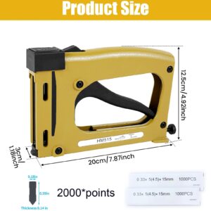 Tuntwcc Picture Frame Stapler with 2000 Refill Points, Point Drivers for Picture Framing Hand Frame Stapler Picture Framing Supplies for Artist Framing Paintings and Pictures