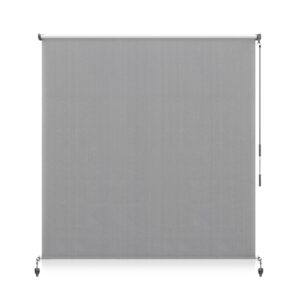 sophia & william outdoor roller shade blinds cordless roll up shade,8'w x 6'h,exterior patio shades with 95% uv protection for patio porch gazebo, light grey