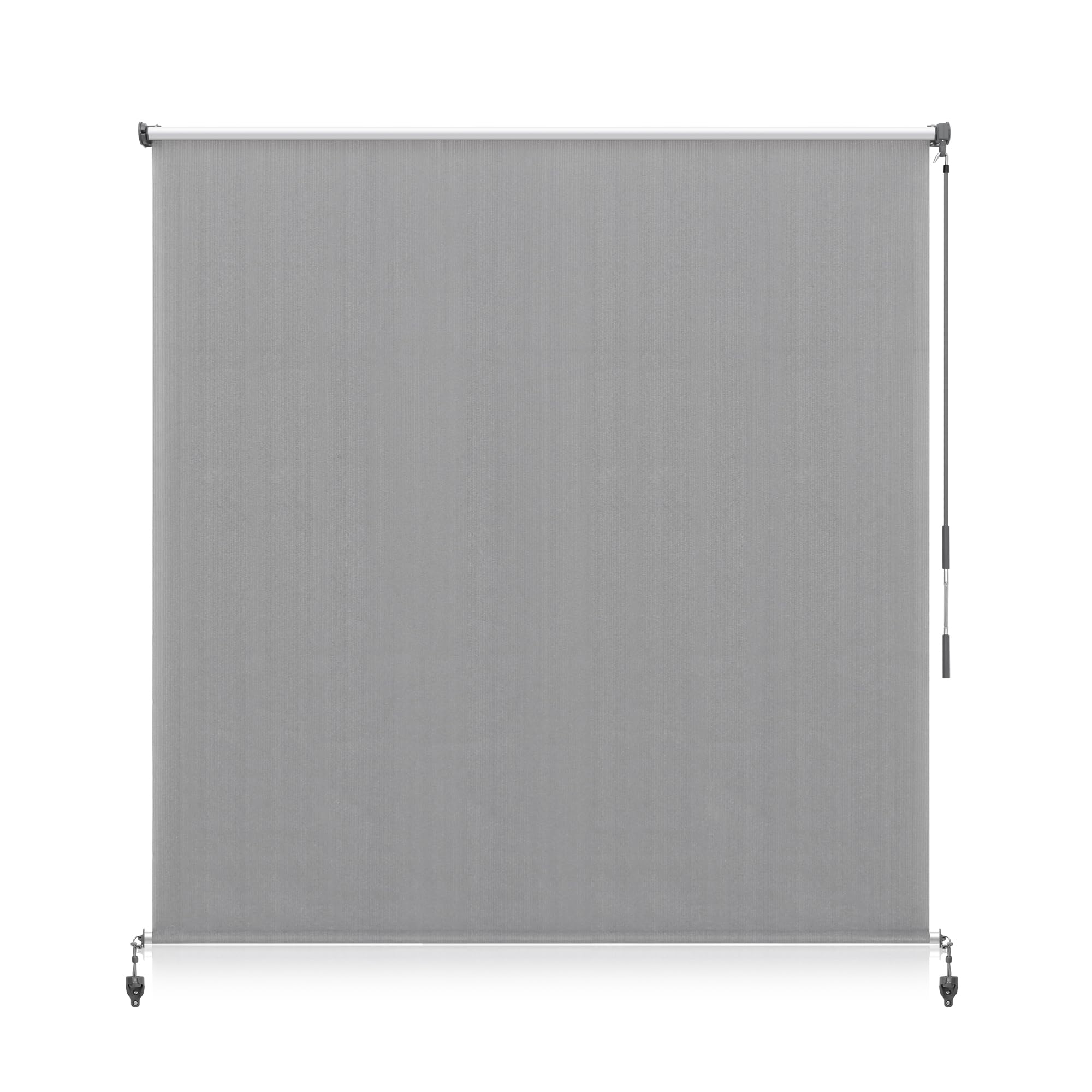 Sophia & William Outdoor Roller Shade Blinds Cordless Roll Up Shade,8'W x 6'H,Exterior Patio Shades with 95% UV Protection for Patio Porch Gazebo, Light Grey