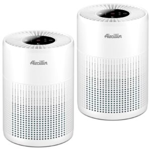 2 pack air purifiers for bedroom with hepa filters, air purifier for home large room covers pet hair dander smell pollen wildfire smoke, remove 99.99% particles down to 0.1 microns. (ap070a)