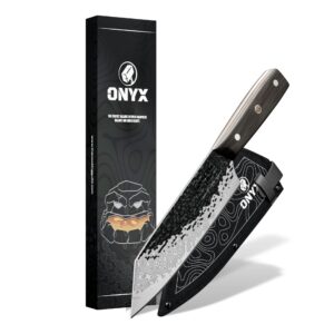 the cooking guild - bunka knife 7-inch crafted from 67 layers japanese damascus steel - razor sharp and perfectly balanced for precision cutting - includes protective onyx sheath