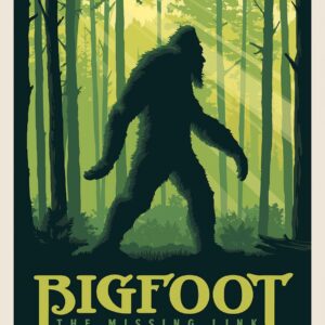 Riley Blake 36"" X 44"" Panel Bigfoot Legends of The National Parks The Missing Link Fantasy Cotton Fabric Panel (PD15063-PANEL), Green