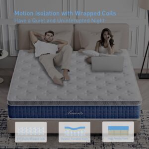 LINARTS Full Mattress, 12 Inch Full Size Hybrid Mattress in a Box with Pocket Spring & Soft Knitted Fabric for Comfort, Motion Isolation, Pressure Relief, Edge Support, Improve Sleep, Medium Firm