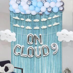 LaVenty Luxury Sliver On Cloud 9 Balloons On Cloud 9 Birthday Decoration 9 Birthday Decoration Nine Years Old Birthday Balloon On Cloud 9 Party Supplies Cloud Balloon