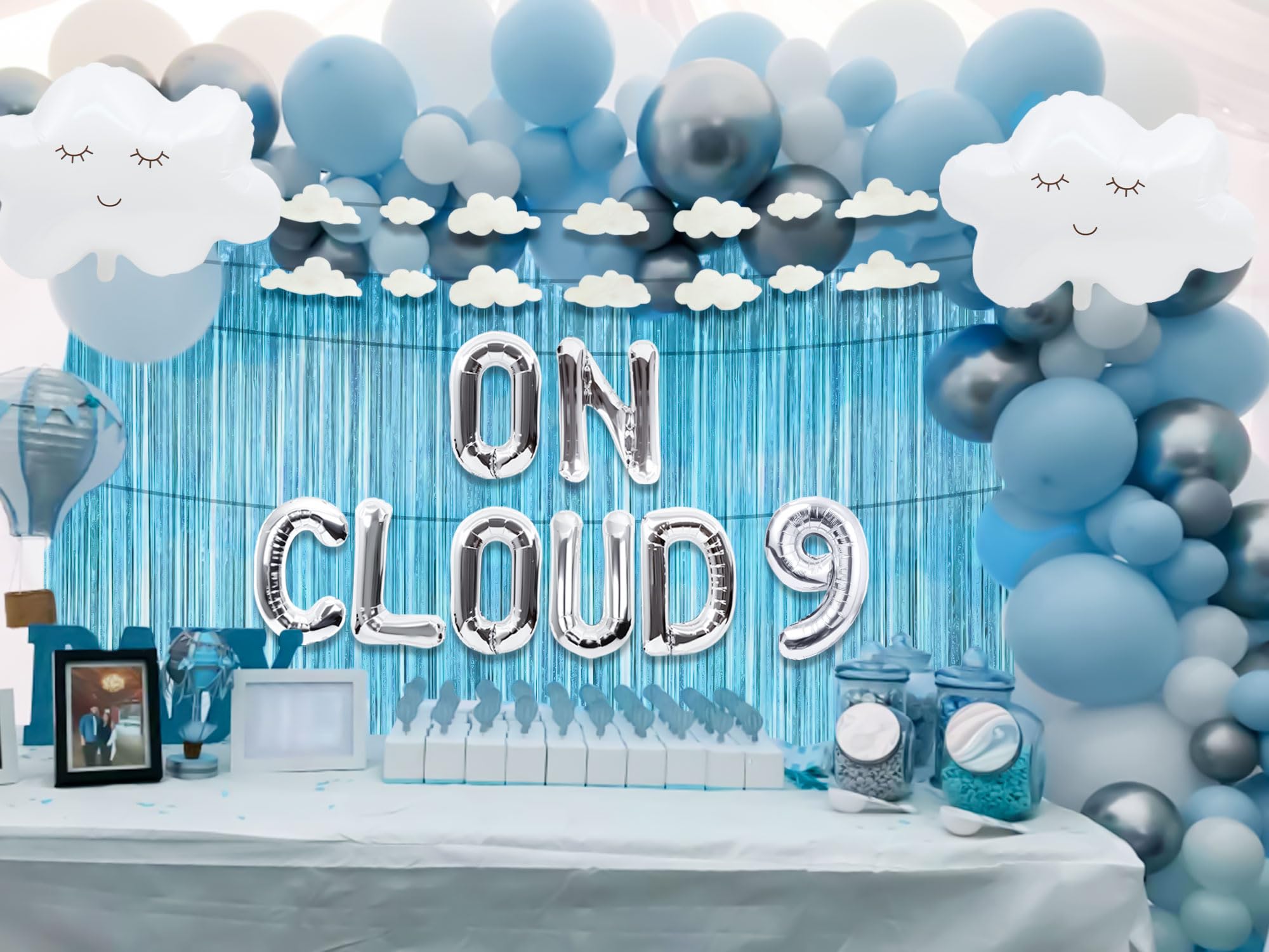 LaVenty Luxury Sliver On Cloud 9 Balloons On Cloud 9 Birthday Decoration 9 Birthday Decoration Nine Years Old Birthday Balloon On Cloud 9 Party Supplies Cloud Balloon