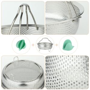 YENXIKU Vegetable Steamer Basket for Pot - Perfect Dumpling Steamer, Food Steamer & Instant Pot Accessories | Essential Stainless Steel Food Steamer for Cooking, Steamer Insert for Pot (3 Qt)