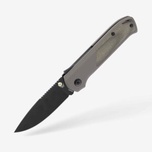 flytanium arcade customizable edc folding pocket knife (gunmetal micarta - black dlc blade) – fly-1256