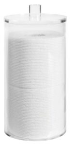 toilet paper storage container plastic bathroom tissue holder free standing for 2 regular rolls bathroom organizer decor ideas accessory 5" d x 9.5" h