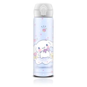 generic anime water bottle,kawaii anime water bottle cup,reusable water bottle for girls 500ml (cinnam)