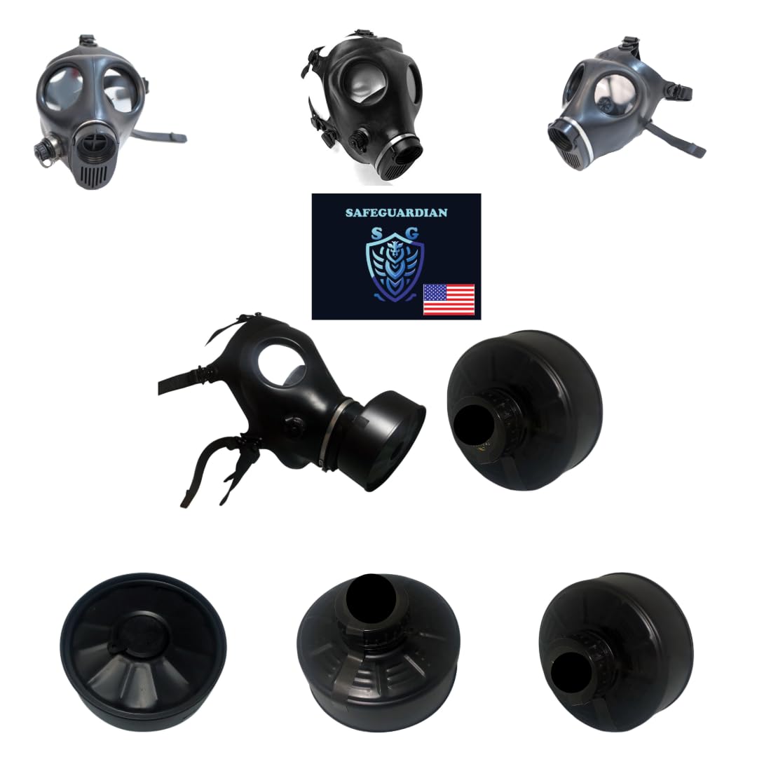 SafeGuardian Israeli GAS MASK with 40mm Premium Filter Respirator Mask, Paintball Mask, Halloween Mask, Welding, Chemical