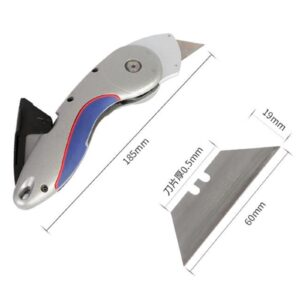 -35 ° to 35 ° Three Adjustable Gear Angles Razor Knife With Storage With 15 Roofing Knife Blades and 10 Roofing Knife Hook Carpet Knife Heavy Duty Carpet Knife Hook Box Knife Cutter Work Knife for Men