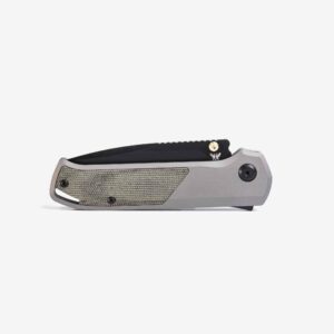 Flytanium Arcade Customizable EDC Folding Pocket Knife (Gunmetal Micarta - Black DLC Blade) – FLY-1256