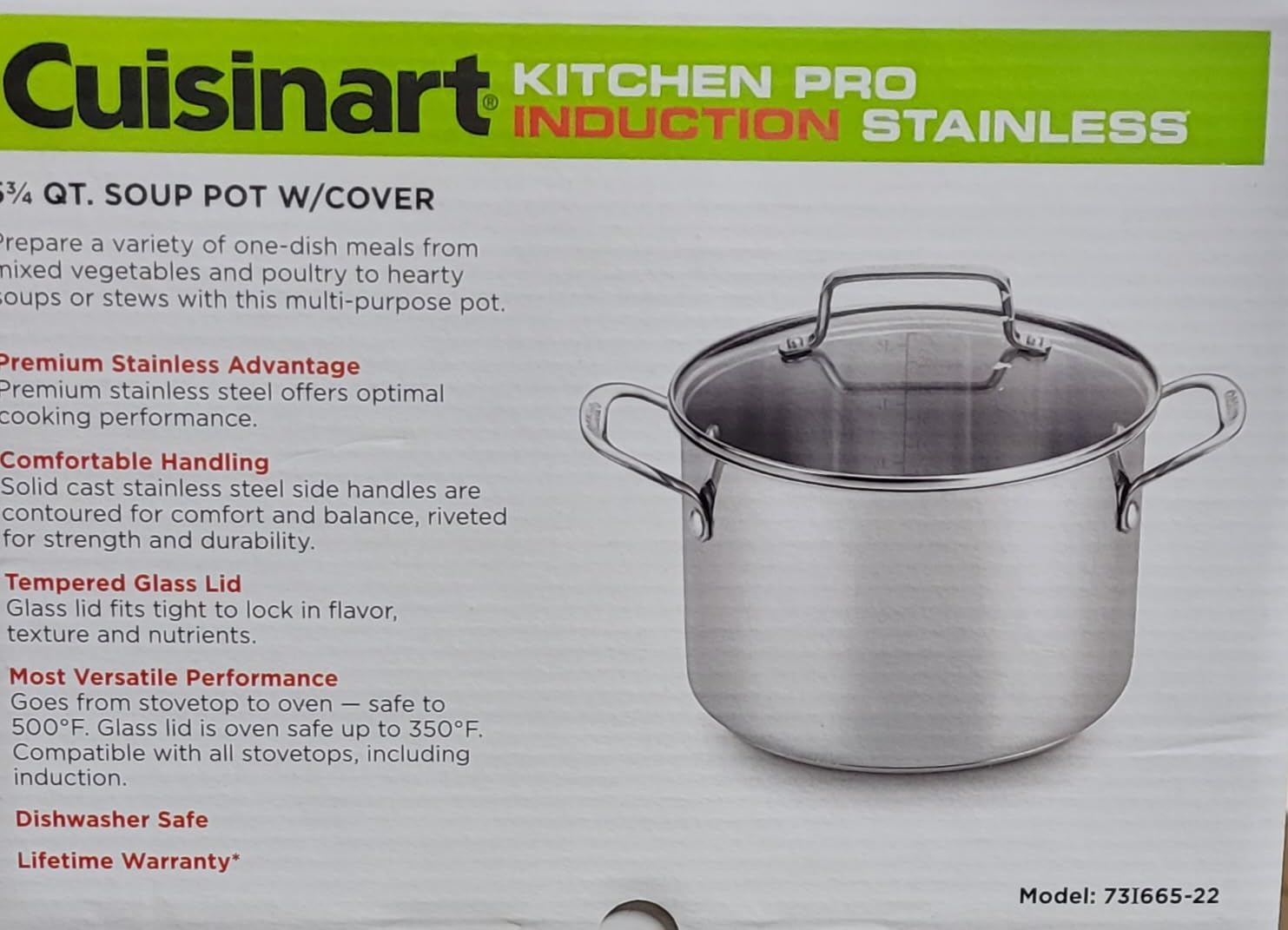 Cuisinart Soup Pot, 5 3/4 Quart, Stainless Steel, 731665-22