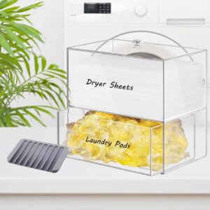 mauy - dryer sheet holder - laundry pods container - laundry organization - laundry detergent organizer - laundry room organization and storage