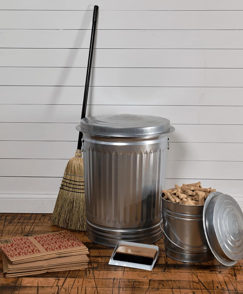 Generic Galvanized Steel Trash Can - Trash Can with Lid - Galvanized Trash Can with Lid - Metal Trash Can - Outdoor Garbage Can with Lid -Steel, Gray - Pre-Galvanized Trash Can with Lid Round