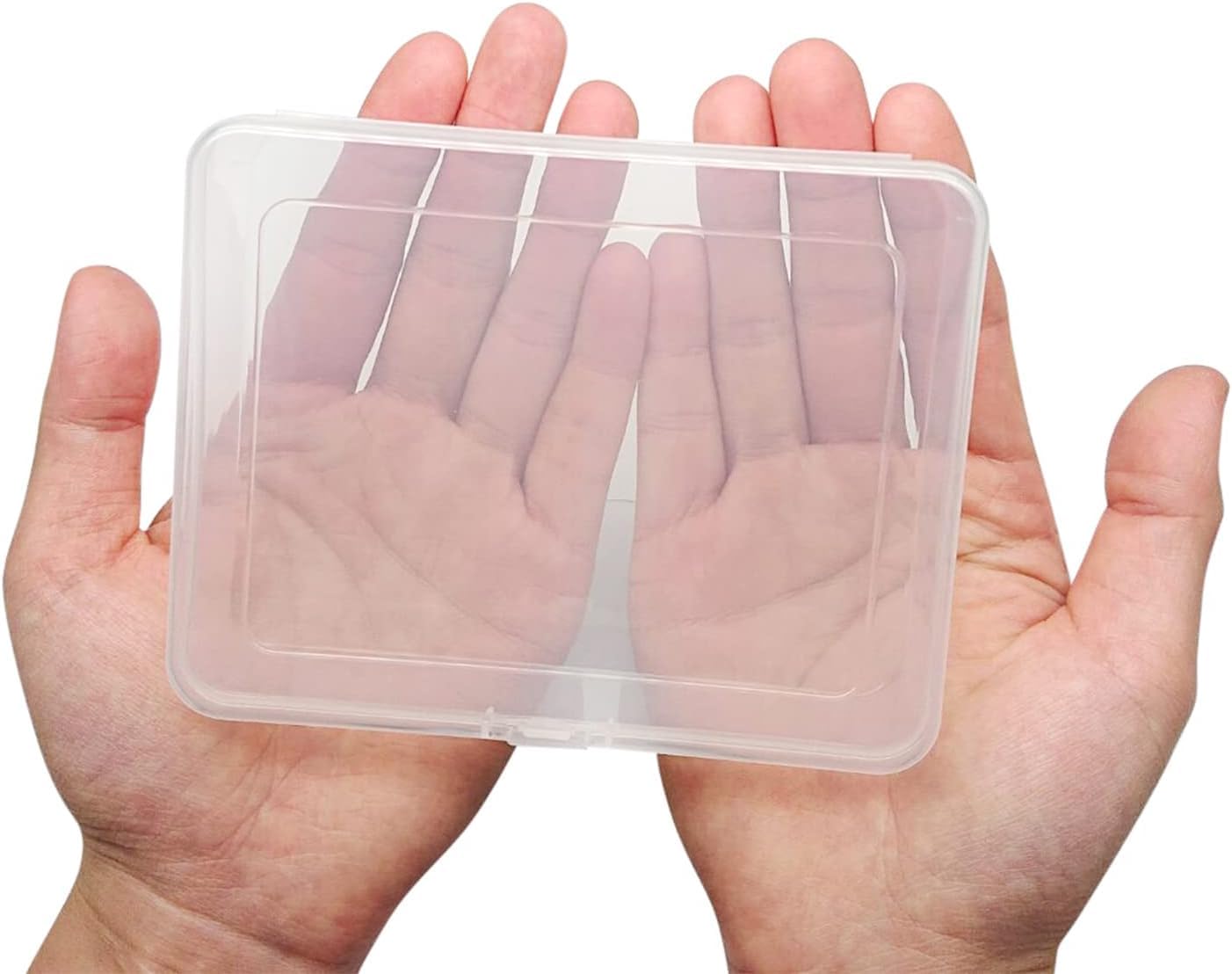 Goiio 3 Pcs 5.6x4.2x1.8 Inches Clear Rectangle Box for Collecting Small Items, Beads, Game Pieces, Business Cards, Crafts Accessories