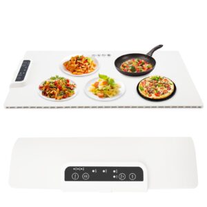 reespring electric warming tray - full surface heating,rollable & portable,premium silicone nano-material,3 temperature settings,auto shut-off -food warmer for gatherings,parties,everyday use