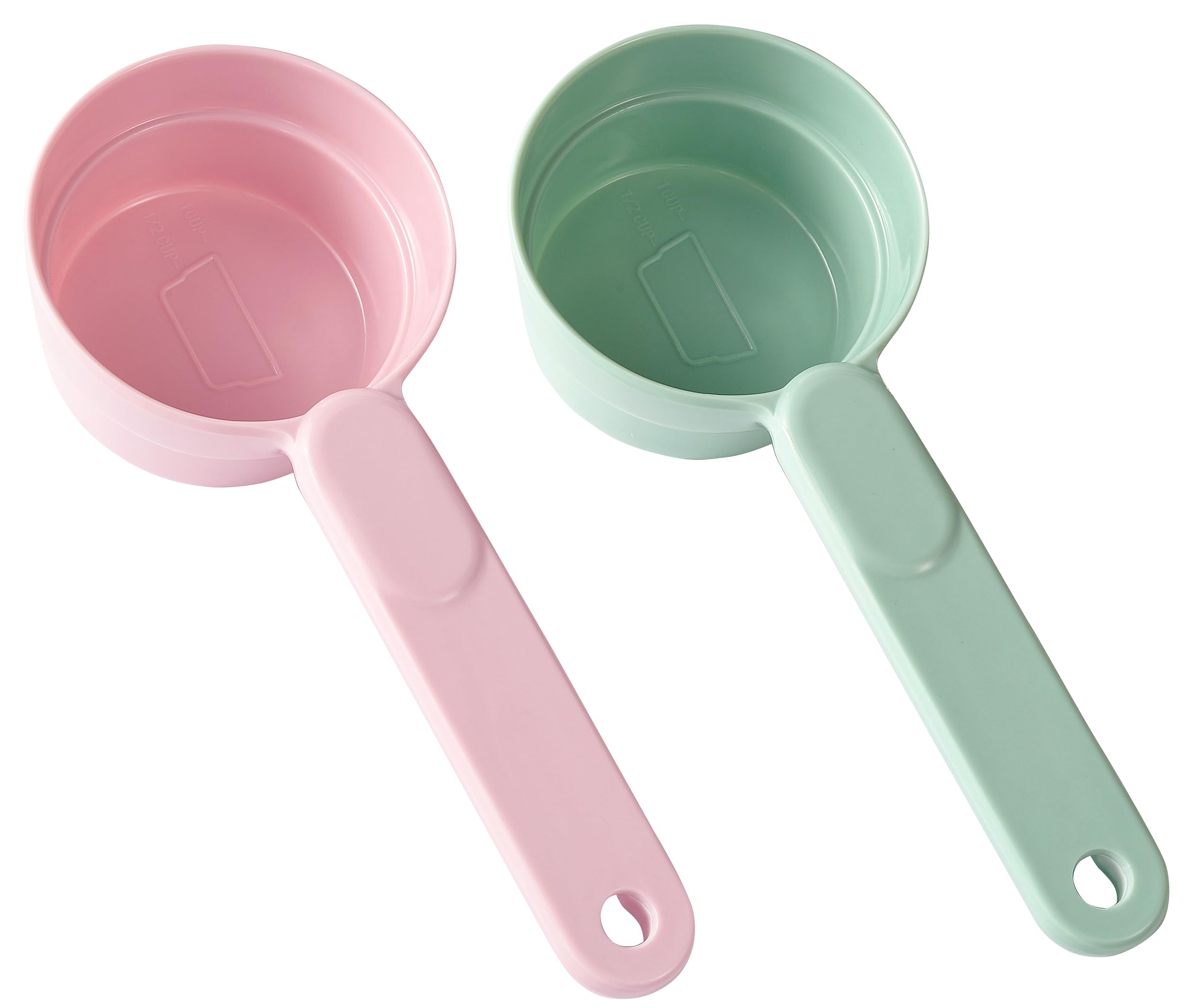 Joyinjojo Dog Food Scoop 1 Cup 1/2 Cup - 2 Pack Melamine Dog Food Measuring Cup, Pet Food Scoop for Dog Cat...Comfortable Long Handle for Easy to Scoop Food