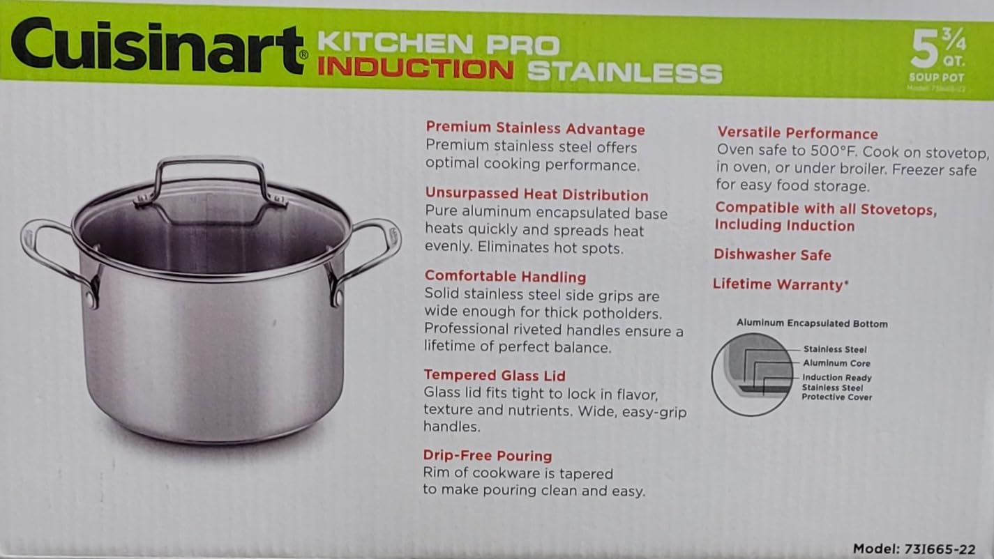 Cuisinart Soup Pot, 5 3/4 Quart, Stainless Steel, 731665-22