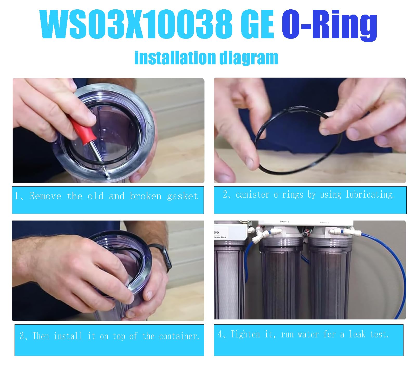 WS03X10038 GE O-Ring Compatible with KWGE25RG GXWH01C, CXWH08C, GXWH04F, GXWH20F, GXWH20S, GXRM10 & GX1S01R 2.5 Inch Water Filter Housing Gasket(6/Pack)