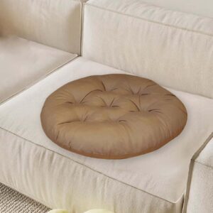 Aubatece 16 Inch Round Chair Pad Seat Cushion,Soft Outdoor Bistro Chair Cushions,Round Floor Seat Cushions for Office Bedroom Living Room Patio Deck Furniture (Brown)