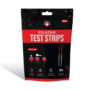 xylazine test strip kit (5 pack) - includes 5 xylazine test strips, mixing container, 10mg spoon and instructions