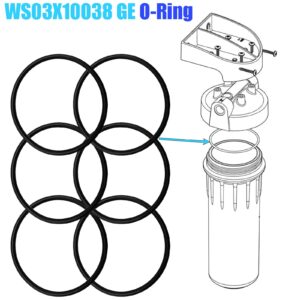 WS03X10038 GE O-Ring Compatible with KWGE25RG GXWH01C, CXWH08C, GXWH04F, GXWH20F, GXWH20S, GXRM10 & GX1S01R 2.5 Inch Water Filter Housing Gasket(6/Pack)