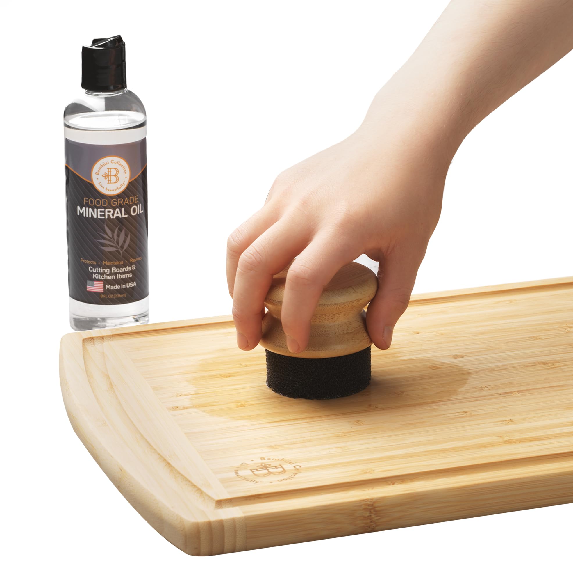 Cutting Board Oil Applicator - Brush for Applying Mineral Oil, Wax, and Wood Oil on Cutting Boards, Butcher Blocks, Bamboo, and Wooden Utensils - Oil Applicator for Sealing Maintaining Wood Surfaces