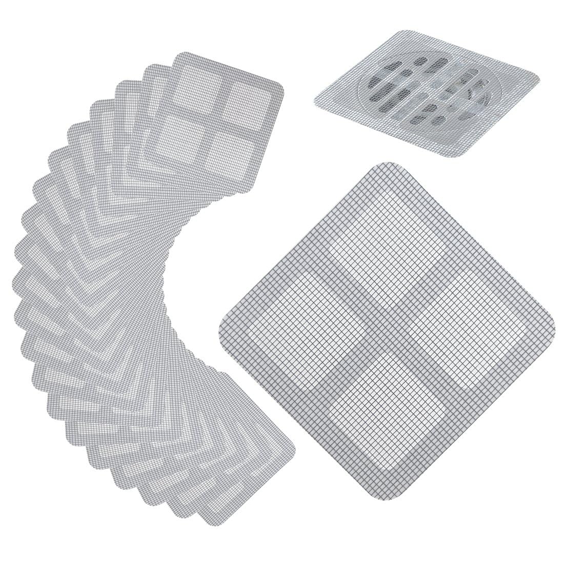 60 Pcs 4" X 4" Disposable Shower Drain Hair Catcher, Bathroom Drain Hair Catcher,Drain Mesh Cover, Drain Mesh Strainer. Suitable for bathrooms, Laundry Rooms, bathtubs, Kitchens, Sinks