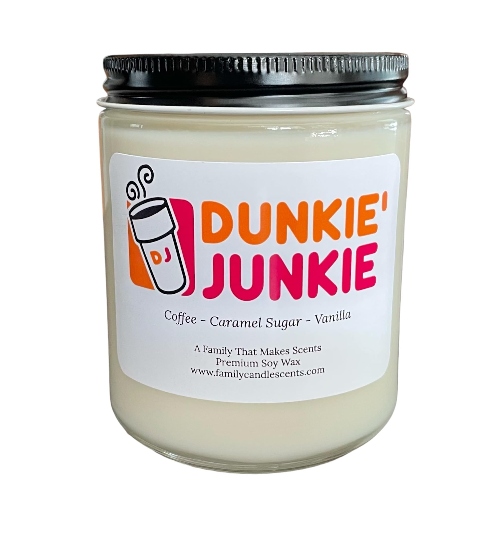 Highly Scented Dunkie Junkie Candle - Pet Friendly - All Natural - Hand Poured. (8 oz)