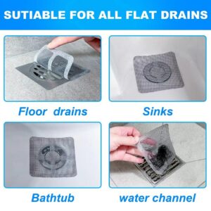 60 Pcs 4" X 4" Disposable Shower Drain Hair Catcher, Bathroom Drain Hair Catcher,Drain Mesh Cover, Drain Mesh Strainer. Suitable for bathrooms, Laundry Rooms, bathtubs, Kitchens, Sinks