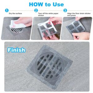 60 Pcs 4" X 4" Disposable Shower Drain Hair Catcher, Bathroom Drain Hair Catcher,Drain Mesh Cover, Drain Mesh Strainer. Suitable for bathrooms, Laundry Rooms, bathtubs, Kitchens, Sinks