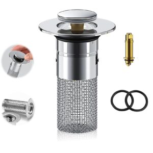 xinchengbo stainless steel floor drain filter, 2024 upgrade pop up sink hair catcher, removable universal bathroom sink strainer, be used for bathroom laundry bathtub kitchen (1pc)