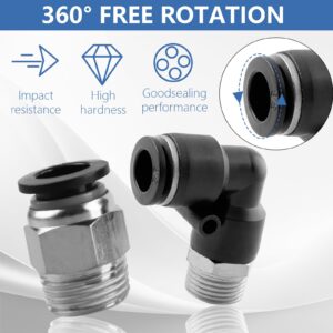 96Pcs Quick Connect Air Hose Fitting Kit, NPT 1/4,3/16, 5/32,3/8,1/8,1/2,5/8" Push To Connect Fittings Air Line Pneumatic Fittings Kit Connectors for Automotive Car or Industrial Workshops