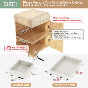 Pull out Cabinet Organizer,Width(12 "-17") and Depth(17"-24") Expandable With 3 Rails,Cabinet Roll out Drawers,No Drill Adjustable Slide out Drawers for Kitchen,Peel and Stick Pantry Pull out Shelves