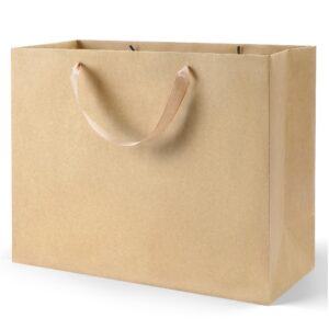 moxarysu brown gift bags with handles: 16x6x12 inch 3pcs extra large kraft gift bags bulk for party shopping birthday wedding