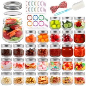 urspeedteklive 30 pack mason jars 8 oz with regular lids and bands, half pint canning jars, small glass jars for honey jelly jam crafts