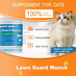 Munchy Chomps Lawn Guard Munch for Cats - Supports Urinary Tract & Gut Health - Prevents Yellow Spots on Grass - with DL-Methionine, Fiber & Probiotics (Bacon)