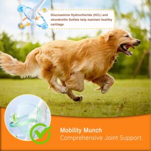 Munchy Chomps Joint Mobility for Dogs - Comprehensive Joint Support with Curcumin, MSM & Glucosamine - Aids Flexibility & Muscle Support for All Breeds (Bacon)