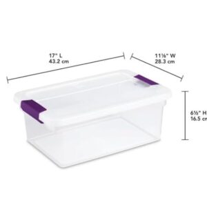 Generic Storage Containers with Secure Lids, Clear Viewing, Stackable Design, 17x11x6.5 inches, Made in the USA, Sweet Plum, 17531712*2