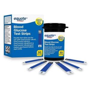 Equate Diabetic Blood Sugar Test Strips - 50ct (Pack of 1) - Accurate Glucose Testing for Diabetes Control, Boxed by Fusion Shop Store