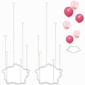 balloon stand kit for table, 2 sets diy different shapes balloon sticks, balloon holder for weddings, baby showers, graduations, christmas, birthdays balloon centerpieces for tables decorations