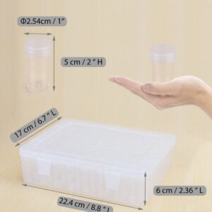 Embroidery Diamond Painting Storage Container, 49 PCS Mini Clear Beads Organizer Boxes and Portable Plastic Container Jars with Screw Lids for Diamond Art, Nail Accessories, and Seeds