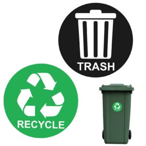 8 Pcs Recycle Sticker for Trash Can Large Trash Sticker Sign Recycling Sticker Self-Adhesive Vinyl Garbage Trash Recycle Stickers Recycling Signs Recycle Decals for Trash Can Home Office Bars