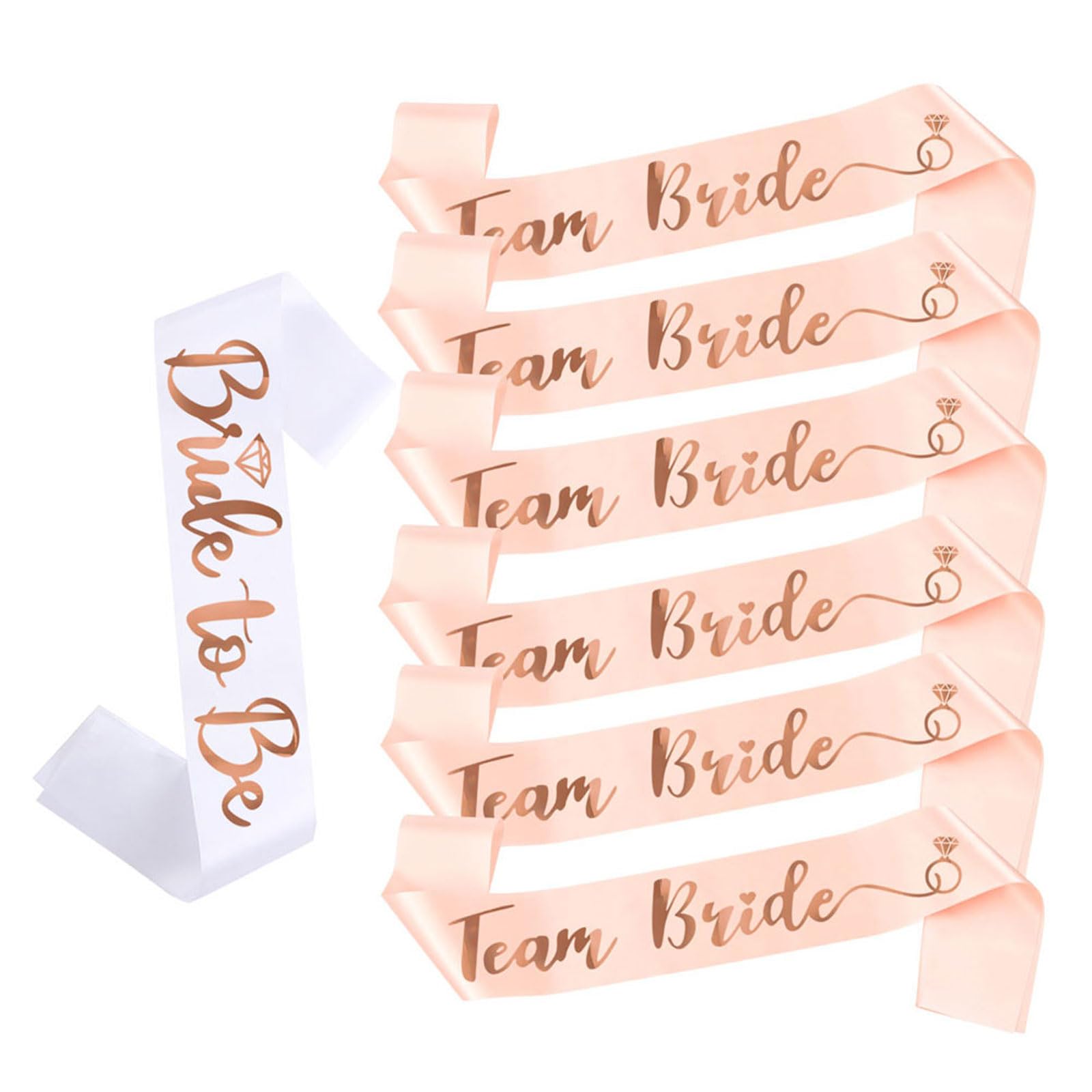 NAUXIUDSJS Bride to Be Sash, Bachelorette Party Supplies Engagement Party Favors, Bridal Shower Sashes Bachelor Decorations Just Married Gift Engaged Decor Accessories,Rose Gold